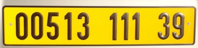 Plaque Immatriculation 10 Chiffres