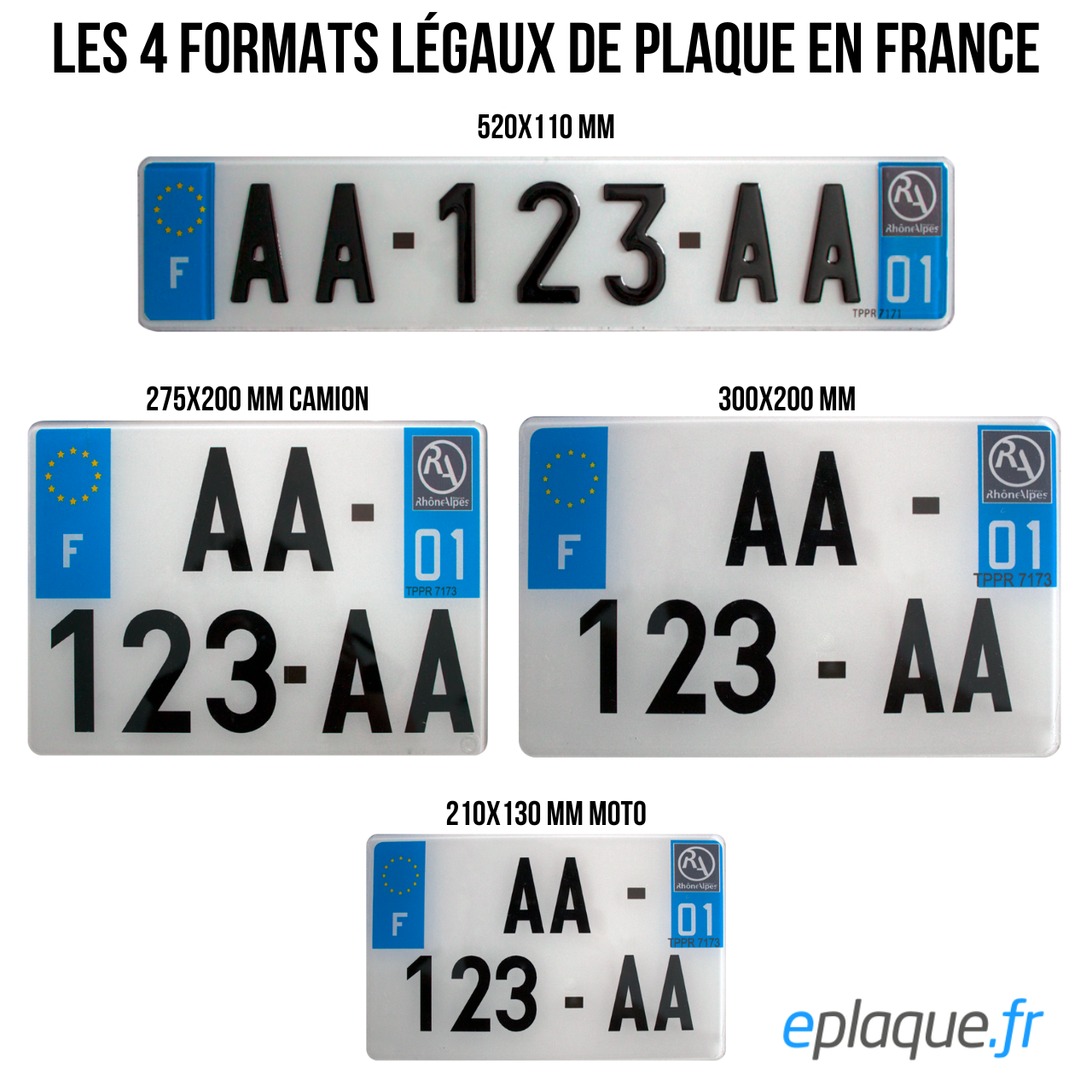 Dimension plaque immatriculation - Quelle taille auto moto cyclo